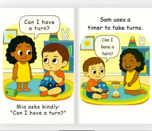 Share, Wait, and Take Turns — Social Story Mini-Book + Activities ...