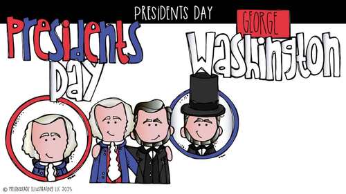 Presidents Day clip art, Abraham Lincoln, George Washington Mini