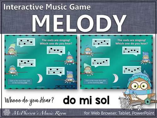 Solfege Winter Music Activity Elementary Music Game Do Mi Sol {Whooo}