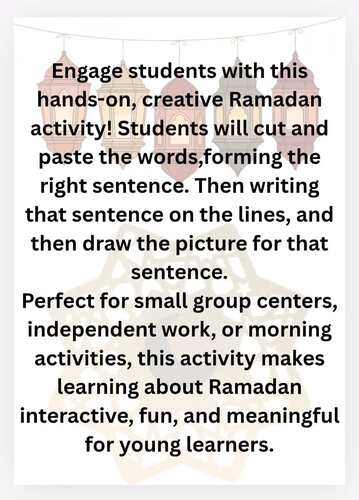 Ramadan Cut and Paste Activity, 15 Fun & Engaging Worksheets | TPT