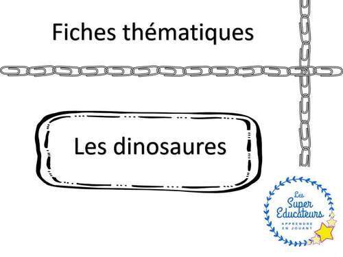Fiches thématiques dinosaures - French dinosaures worksheets | TPT