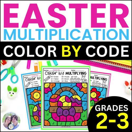 Easter Multiplication Color By Number - Easter Color By Number ...