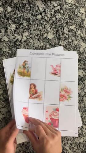 Happy mother's Day complete the pictures two-Pieces symmetrical puzzles