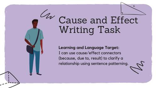 Bundle! Scaffolded Cause/Effect Writing Task ESL, ELD, EL Level 1 Newcomer