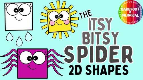 Itsy Bitsy Spider 2D Shapes Clipart | DELUXE 3 in 1 Set | Spiders, Rain ...