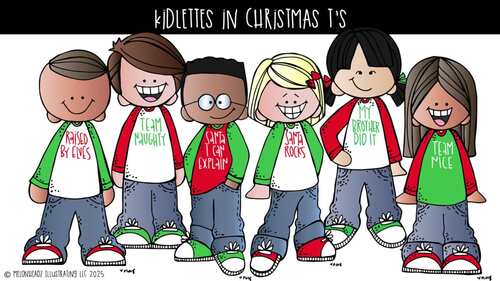 Kidlettes in Christmas T shirts clip art, Christmas sweater clip art Mini