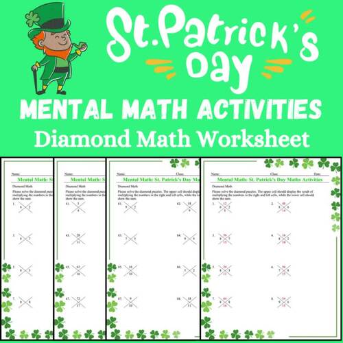 Diamond Math Mental Math Activities Funny St. Patrick's Day - Spring ...
