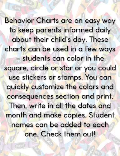 Daily Behavior Charts | Editable and printer friendly by All Things ...