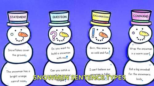 Sentence Types Snowmen Craftivity | Sentence-Level Expository Writing