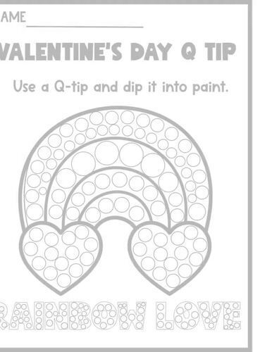 Valentine's day Q tip |Valentine's Day Crafts Q Tip Painting Fine Motor ...