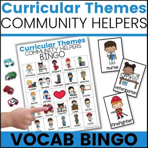 COMMUNITY HELPERS Vocabulary Bingo for Speech Therapy | Curricular Themes