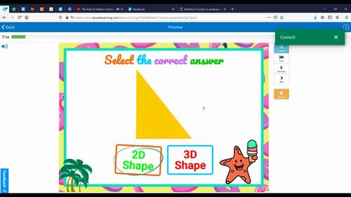 Summer Math 2D or 3D Sorting Shapes Boom Cards 1st Grade Math Digital ...