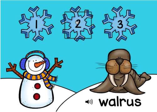 Winter Syllables Boom Cards Distance Learning by Jennifer Bates | TPT