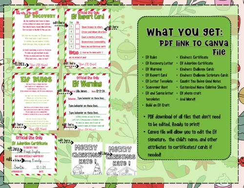 Classroom Elf Letter Bundle | Editable Elf Templates and Elf Activities