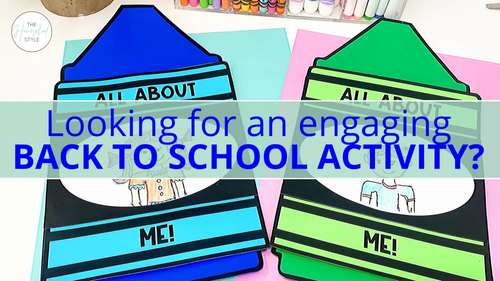 All About Me Writing Activity & Crayon Craft | Back To School Craftivity