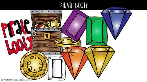 Pirate Booty clip art, jewels, gems, coins COMBO PACK by Melonheadz Clipart