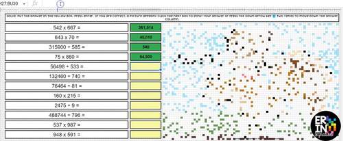 Turkey in Disguise Thanksgiving Pixel Art Multi-Digit Multiplication ...