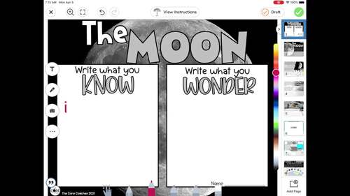 Moon Unit | Digital and Printable | Digital Moon Activities | TpT