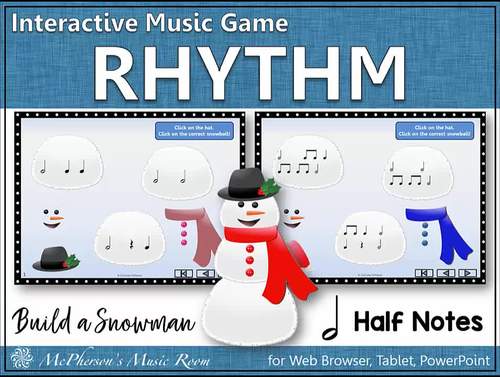 Winter Music | Half Notes Interactive Rhythm Game {Build a Snowman}