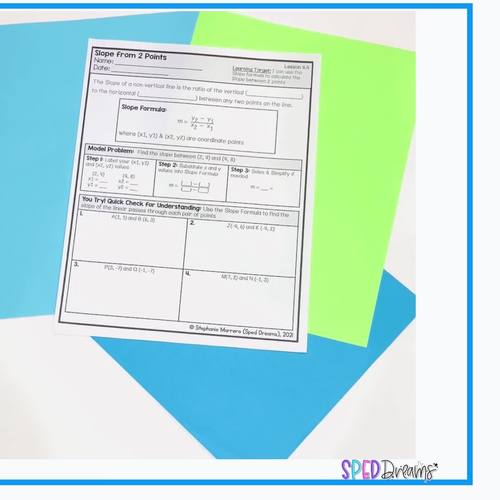 Find Slope from 2 Points using Slope Formula Guided Notes Practice Exit ...
