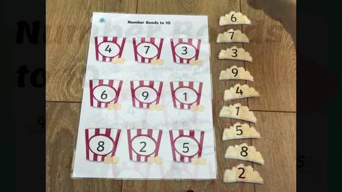 Number bonds to 10 Popcorn Themed Worksheet by SEN Resource Source