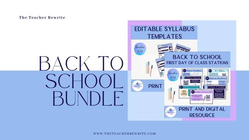 Back to School Bundle: First Day Stations and Syllabus by The Teacher ...