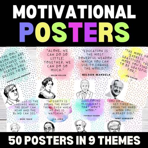 50 Inspirational Quotes | Motivational Classroom Posters by The Happy Cove
