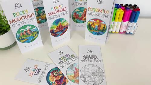 National Parks Research Brochure, Hands-on Activity, Color and Black ...