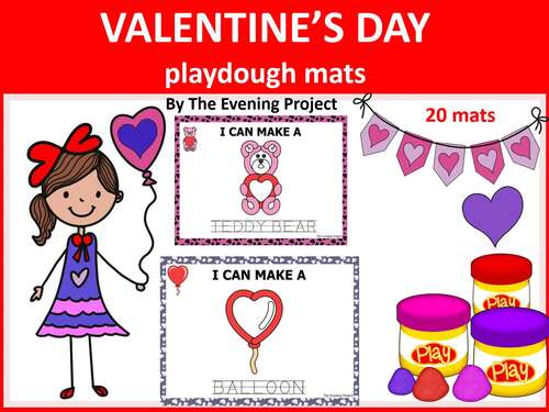 Valentine's Day playdough mats for little learners and Special Educ ...