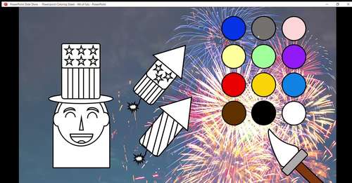 Fourth of July PowerPoint Coloring Sheet | Fun Digital Brain Break by A ...
