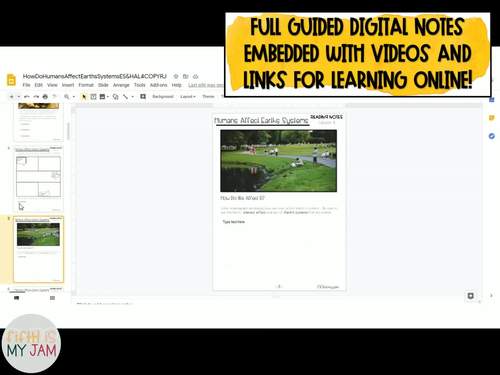 Human Impact on Earths Systems | Full Guided Science Lesson Bundle