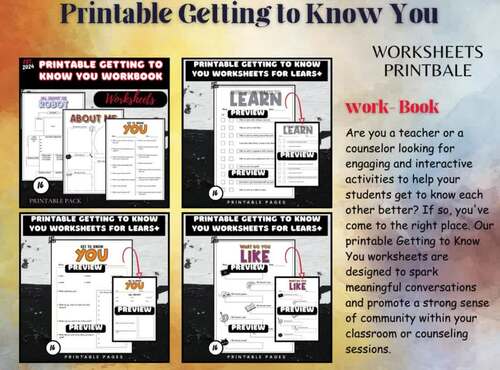 Printable Getting to Know You Worksheets by English For Kids ABC