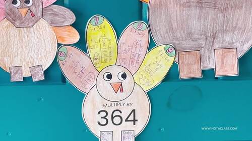 Thanksgiving Turkey Math Craft Multiplication Practice Worksheets ...