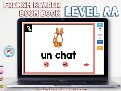 French Reader Activity Book 04 LEVEL AA: Pets | French Boom Cards