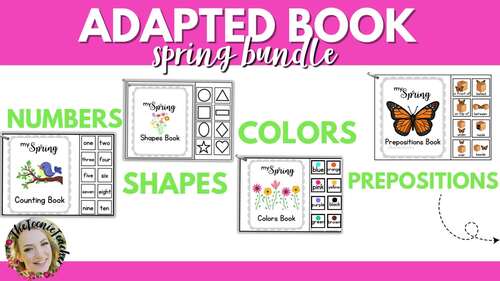 Spring Adapted Book AAC for Sped - Colors, Numbers, Shapes & Prepositions