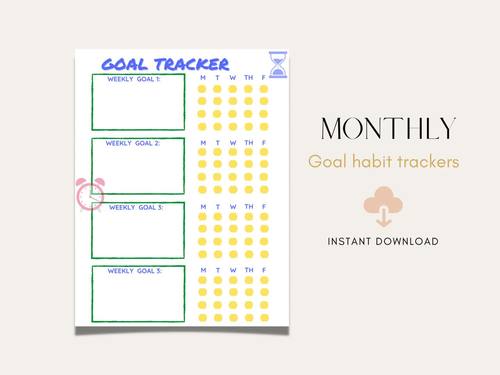Student Goal Tracker editable printable digital | TPT