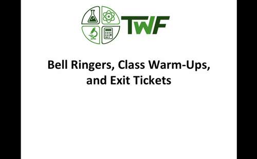 Biochemistry - Bell Ringers, Class Warm-Ups, and Exit Tickets | TpT