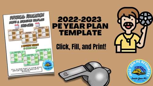 PE Year Plan Editable Template 2022-2023 (Scope and Sequence) | TPT