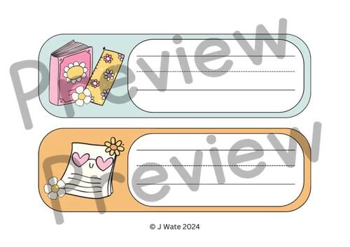Back To School Editable Name Tags | Groovy Desk Tags | Number Lines | Decor