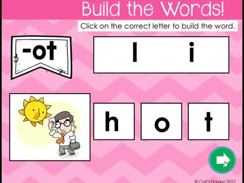 CVC Word Games (SHORT VOWEL O) | Interactive PowerPoint Slides by Cat's ...