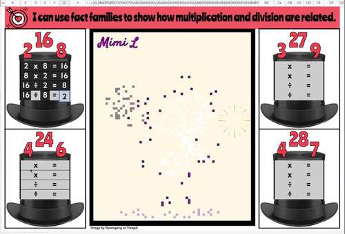 Fact Families - Multiplication & Division Related Facts Pixel Art Activity