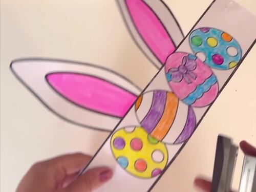 Easter Bunny Ears Crown Hat Headband Coloring Spring Eggs Activities ...