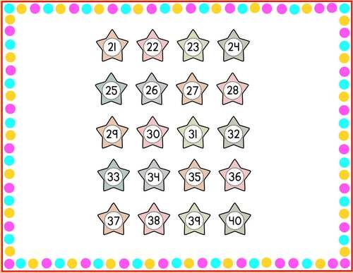 Printable Boho Neutral Small Stars Number Labels, Colorful Small Number ...