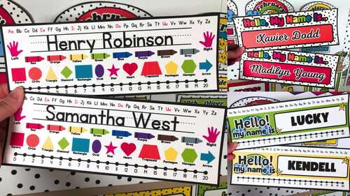 Student Name Plates, Desk Tags, Student Locker Labels, Rainbow ...