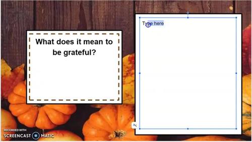 3rd 4th 5th grade writing prompts Google Slides Thanksgiving November