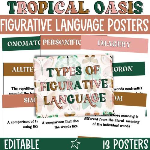 Editable Figurative Language Posters / Literary Devices Posters | TPT