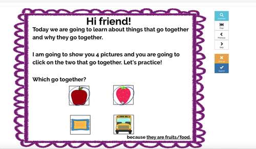Interactive Associations- Boom Cards by Dos Languages Therapy | TPT