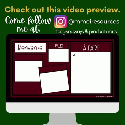 French Daily Slides | June, July, August | Summer | NO PREP | TPT