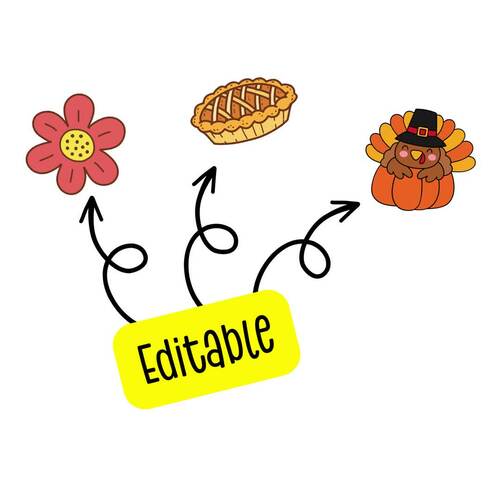 Thankful Vibes Bulletin Board Kit, Turkeys Door Decoration, Editable