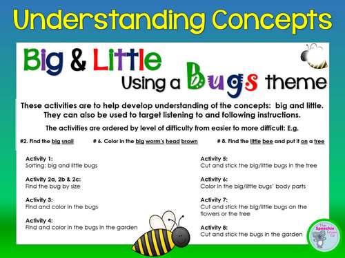 Understanding concepts big and little by The Speechie from Oz | TPT